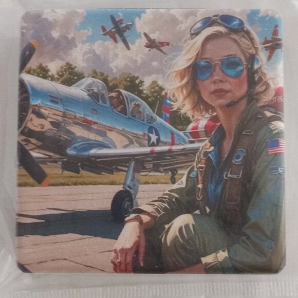 Handmade | Makeup | Military Air Force Pilot Woman Purse Compact Mirror ...